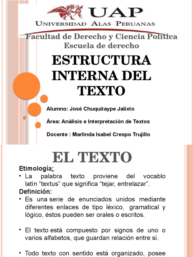 Estructura Interna Del Texto | PDF | Razonamiento inductivo | Bolivia