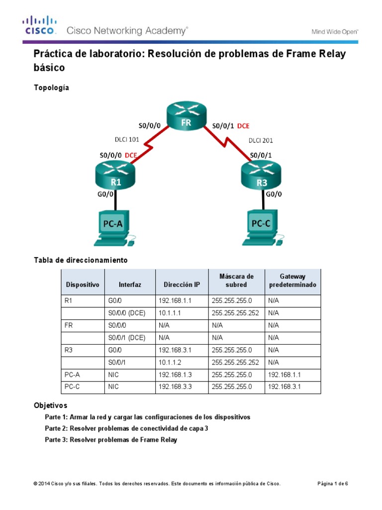 4.3.1.6 Lab - Troubleshooting Basic Frame Relay | Descargar gratis PDF | Enrutador (Computación ...