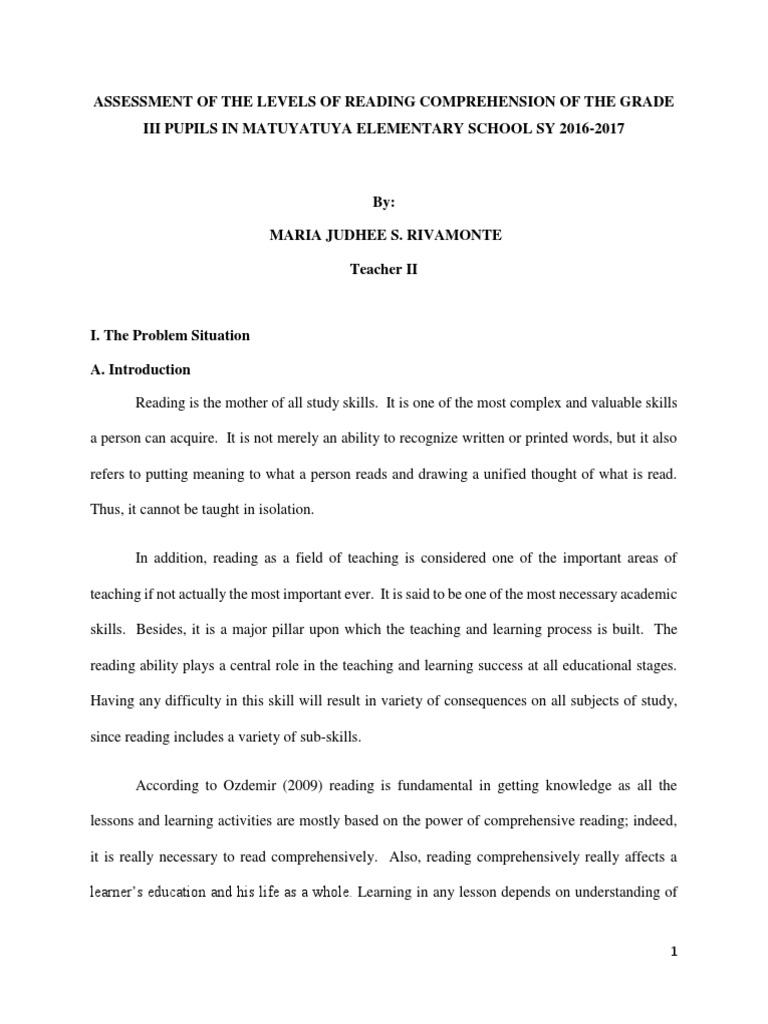 Action Research in Reading | PDF | Reading Comprehension | Teachers