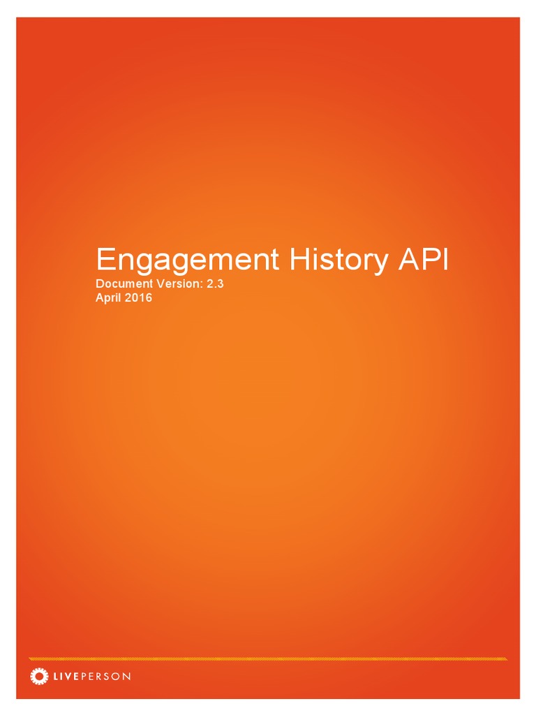 Engagement History API v2.3 | PDF | Index Term | Application ...
