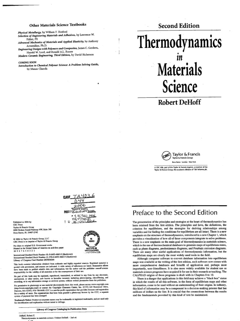 Thermodynamics of Materials Science | PDF