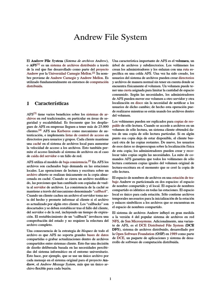 Andrew File System | Descargar gratis PDF | Arquitectura Computacional ...