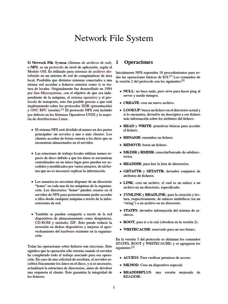 Network File System | PDF | Áreas de informática | Datos de computadora