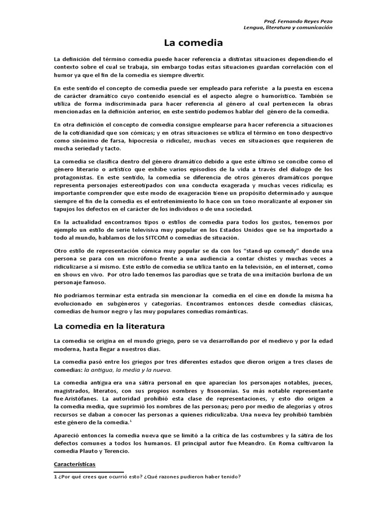 La Comedia - Guía Completa | PDF | Entretenimiento