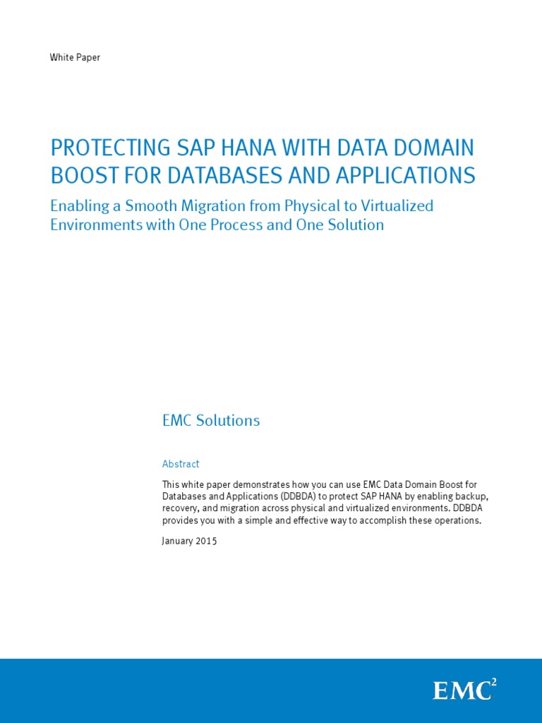Sap Hana - Emc | PDF | Databases | Backup