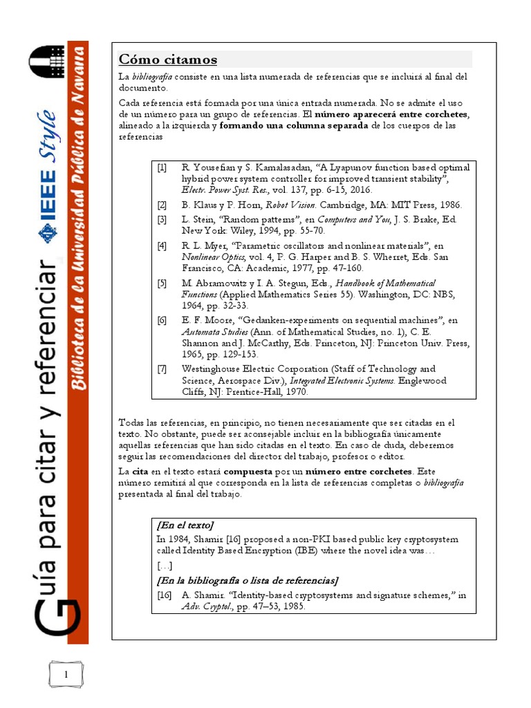 Citar Referenciar (IEEE) PDF | PDF | Comillas | Bibliografía