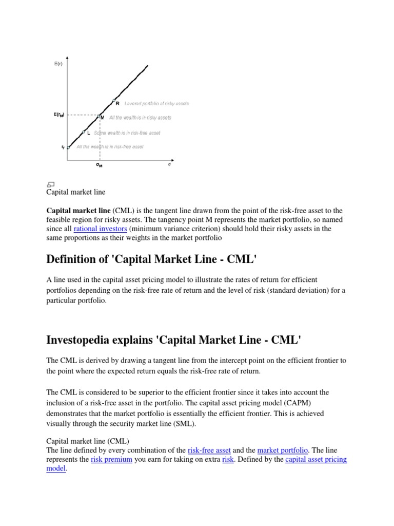 Capital Market Line | PDF | Capital Asset Pricing Model | Beta (Finance)