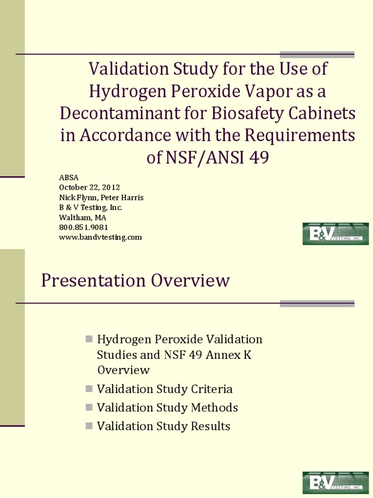 VHP Validation for Biosafety Cabinets | PDF | Sterilization ...