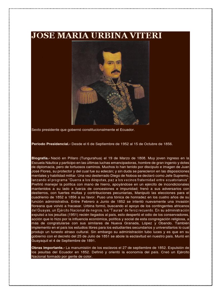 General José María Urbina