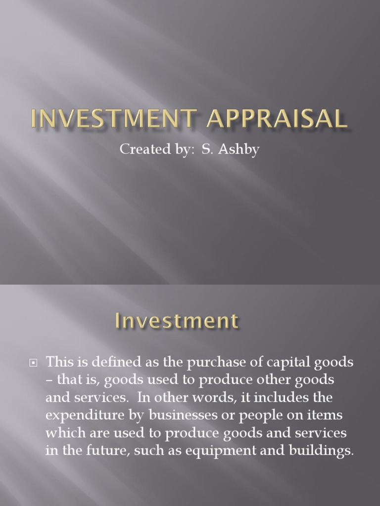 Investment Appraisal Accurate | PDF | Net Present Value | Internal Rate ...