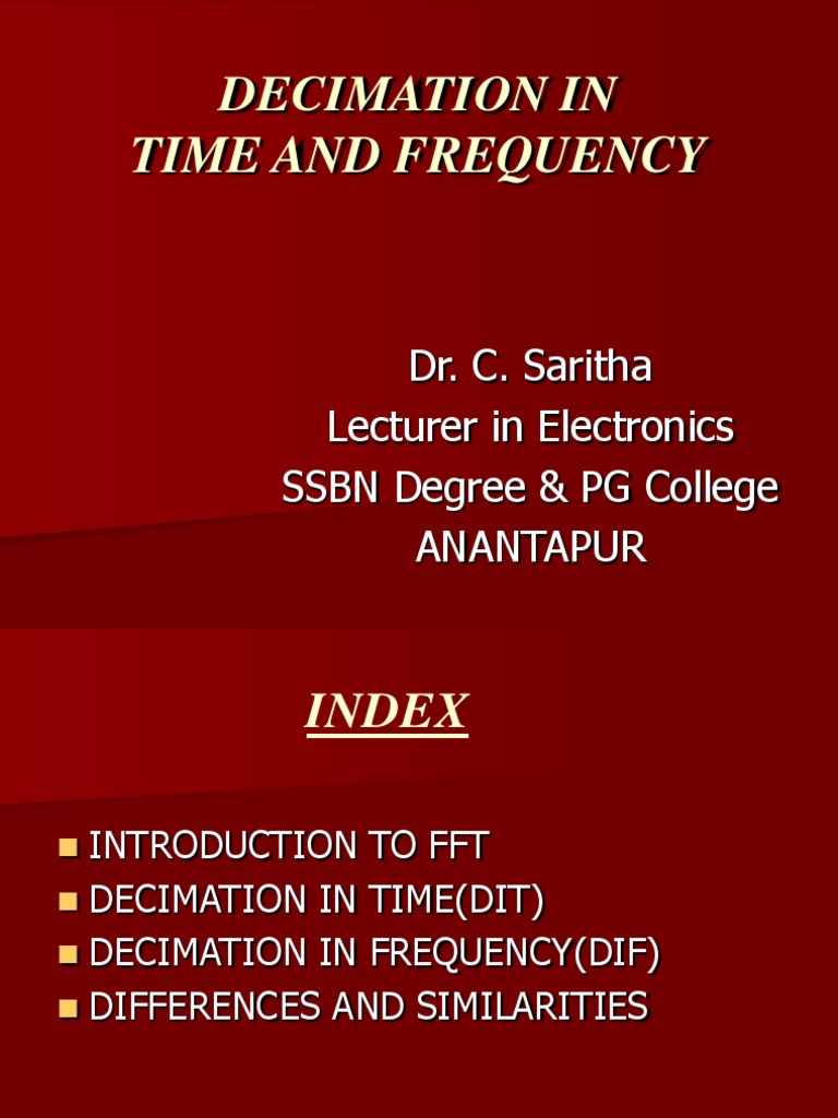 FFT Decimation Techniques Explained | PDF | Fast Fourier Transform ...