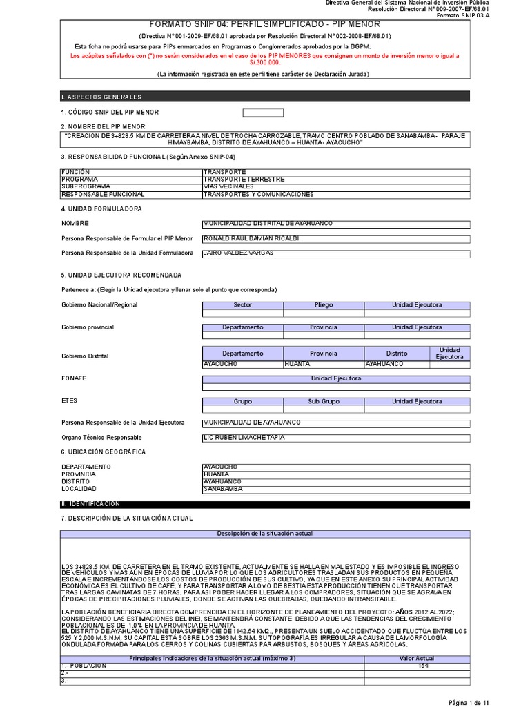 Formato SNIP | PDF | Oferta (economía) | Riego