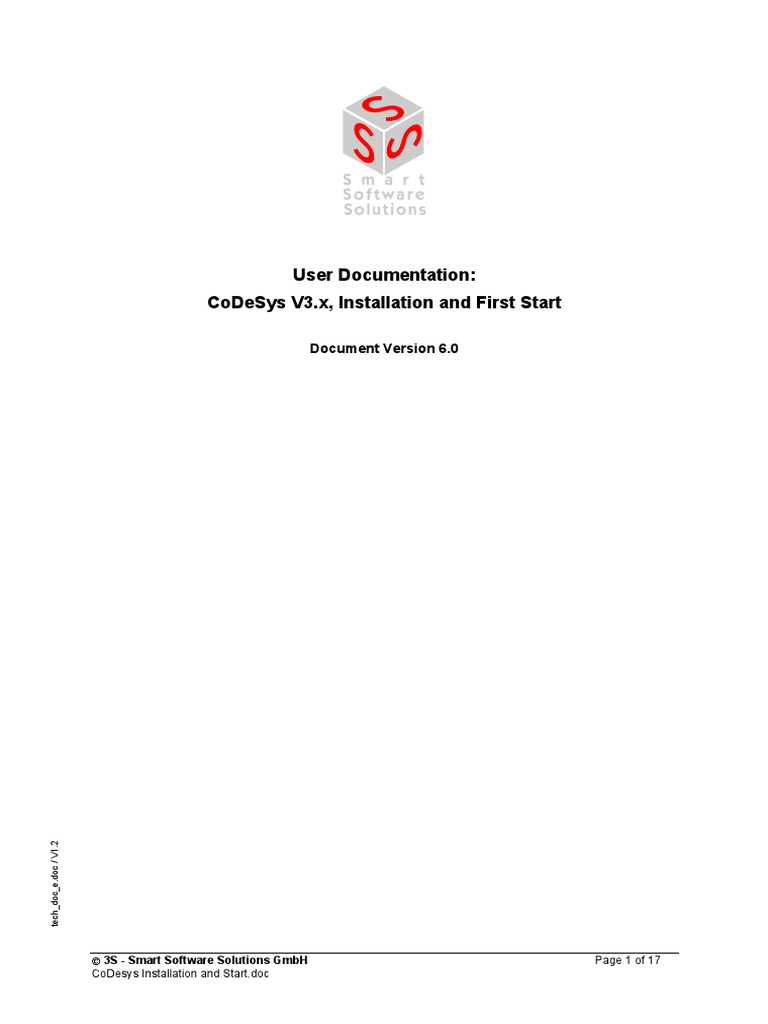 User Documentation: Codesys V3.X, Installation and First Start | PDF ...