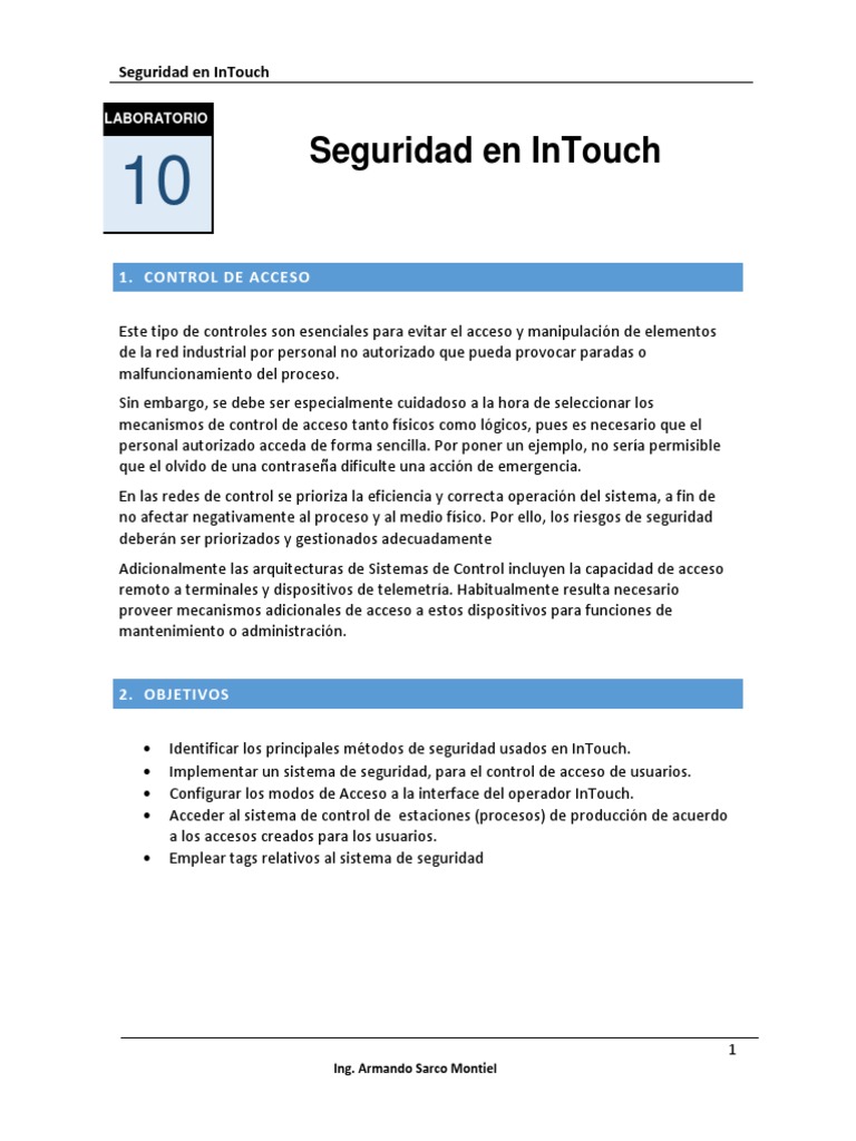 Seguridad en Intouch | PDF | Contraseña | Áreas de informática