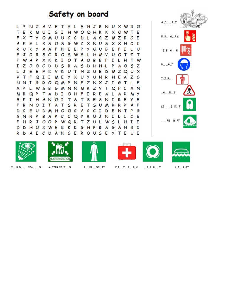 Safety On Board Ship - Wordsearch | PDF