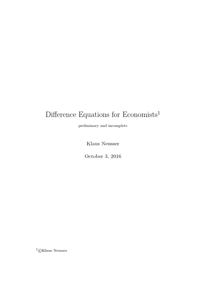 Difference Equations | PDF | Stability Theory | Recurrence Relation