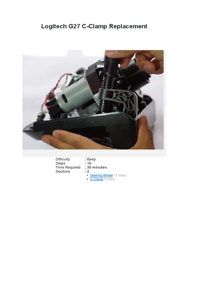 Logitech G27 C-Clamps Replacement | PDF | Electrical Connector | Screw