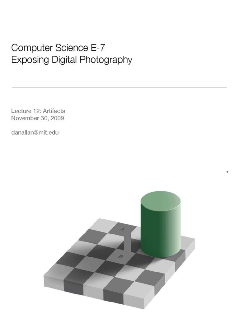 Computer Science E-7 Exposing Digital Photography: Lecture 12 ...