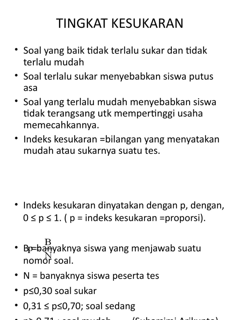 Indeks Kesukaran dan Daya Pembeda Soal | PDF