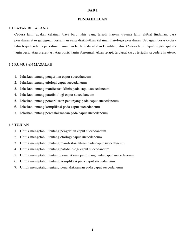 Asuhan Keperawatan pada Bayi dengan Caput Succedaneum | PDF