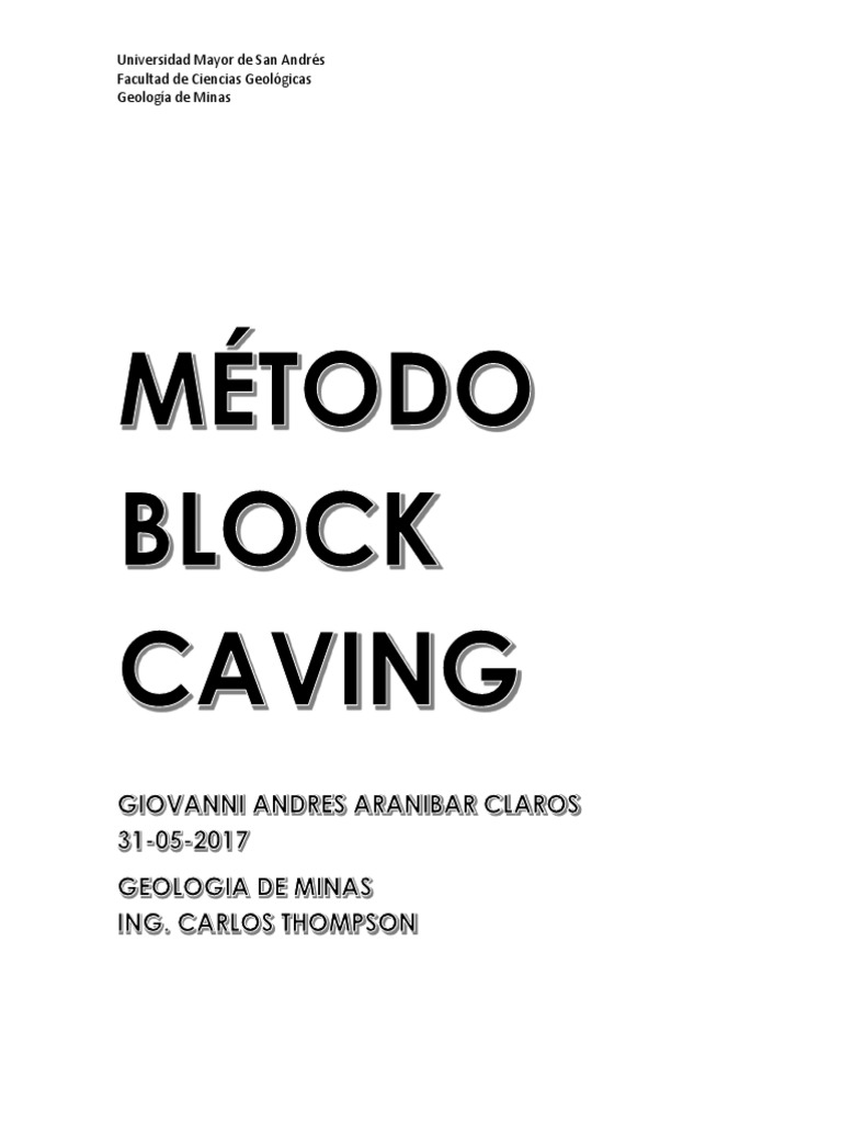 Método Block Caving | PDF | Minería | Geología