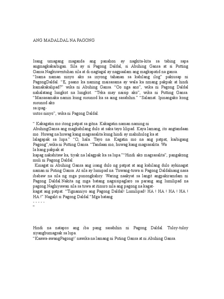 Ang Madaldal Na Pagong | PDF