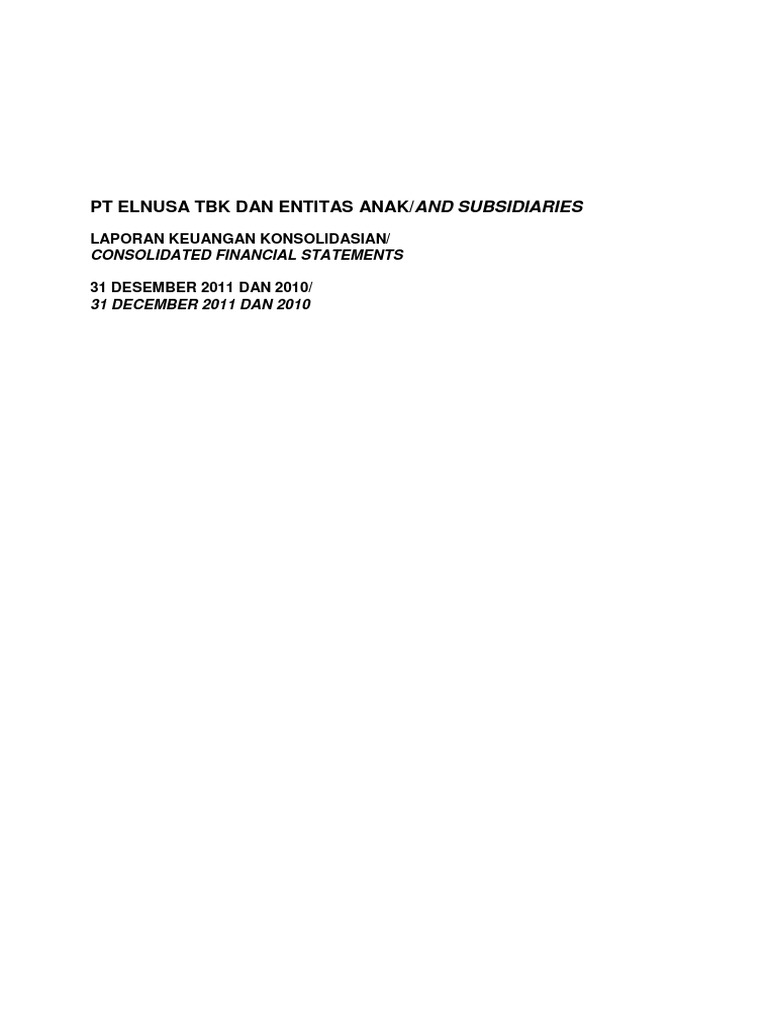 ELSA Financial Statement 31 Desember 2011 PDF | PDF