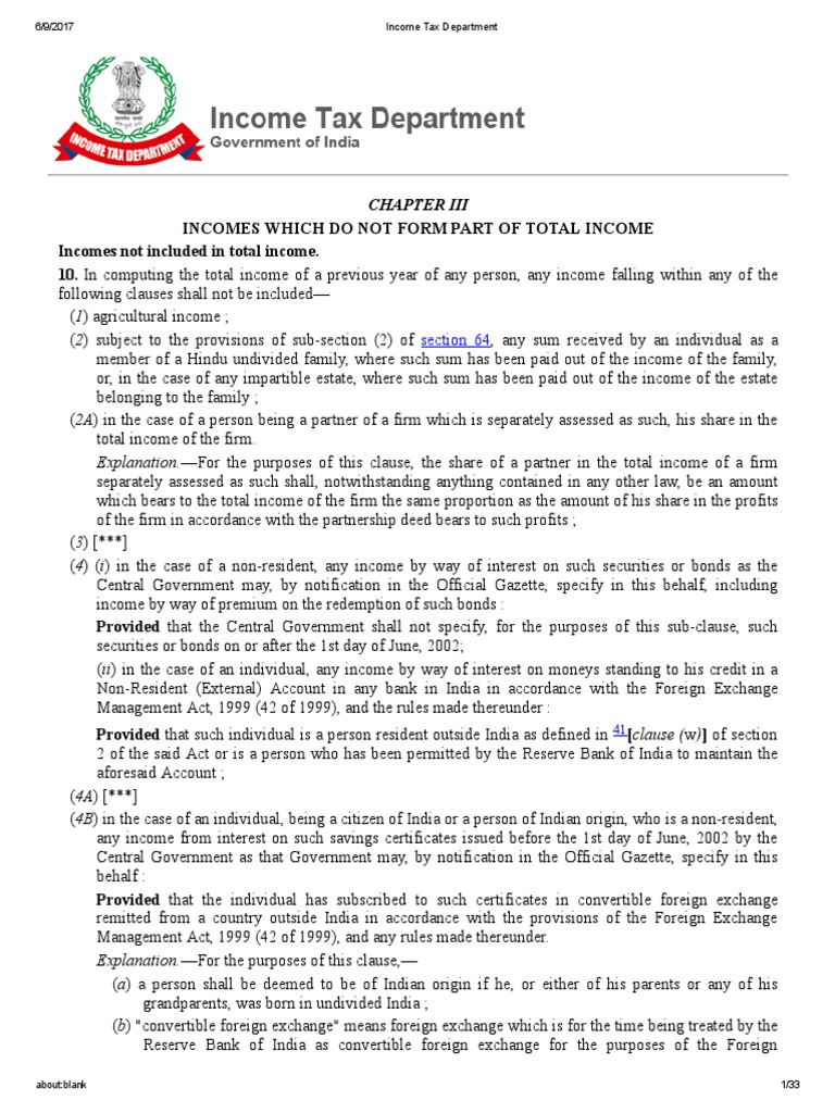 Incomes Which Do Not Form Part of Total Income - It | PDF | Pension | Banks