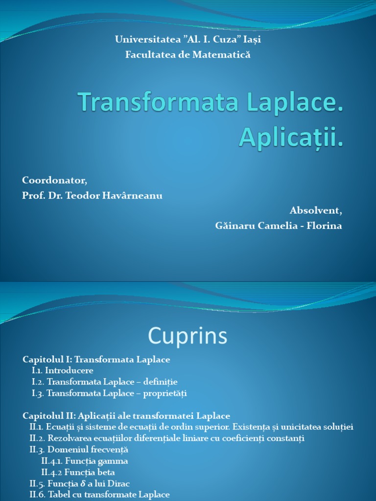 Transformata Laplace - Ppt