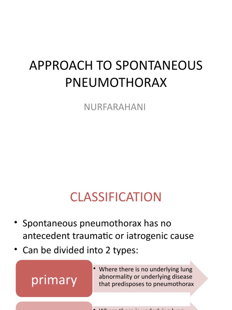Approach To Spontaneous Pneumothorax | PDF | Medical Specialties ...