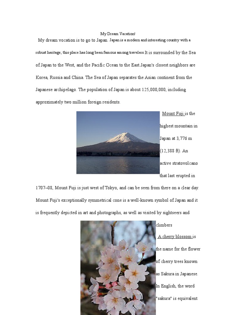 My Dream Vacation | PDF | Tokyo | Japan