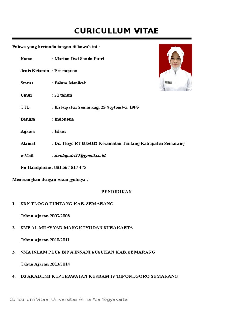 Contoh CV Terbaik | PDF
