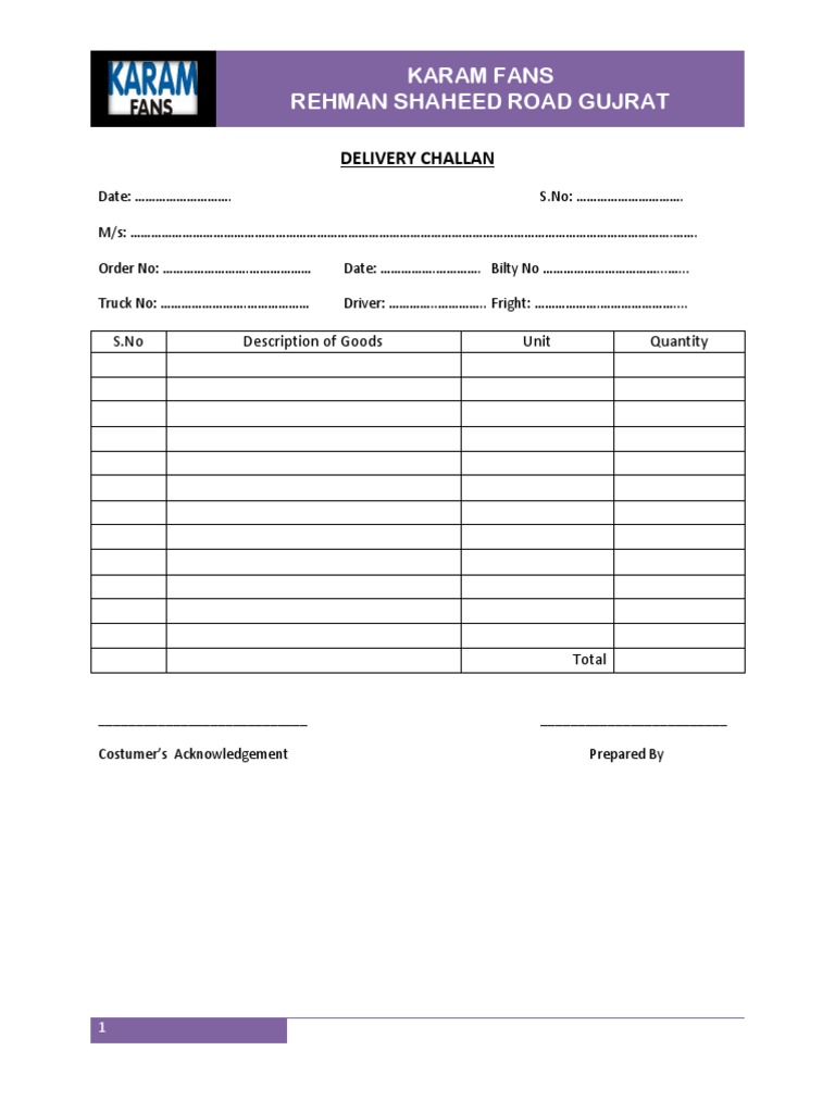 Delivery Challan | PDF