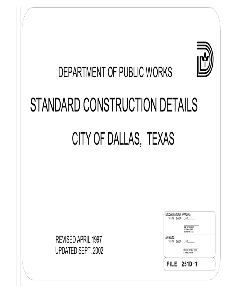 Department of Public Works: Standard Construction Details | PDF | Road ...