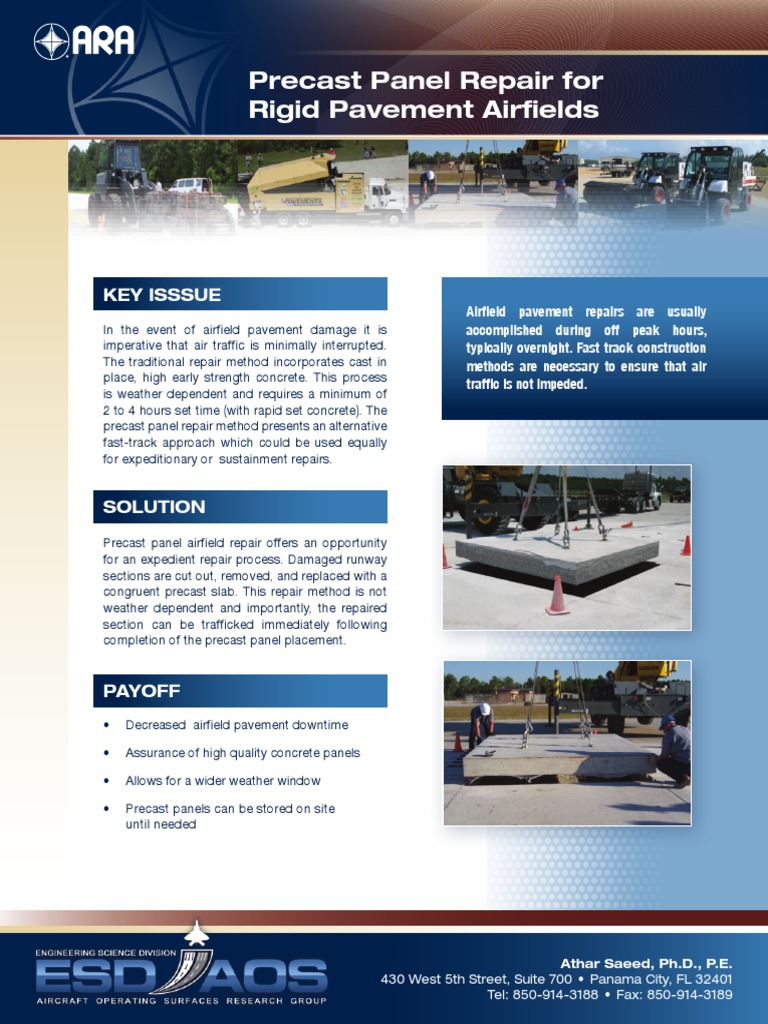 Precast Panel Airfield Repair Guide | PDF | Technology & Engineering