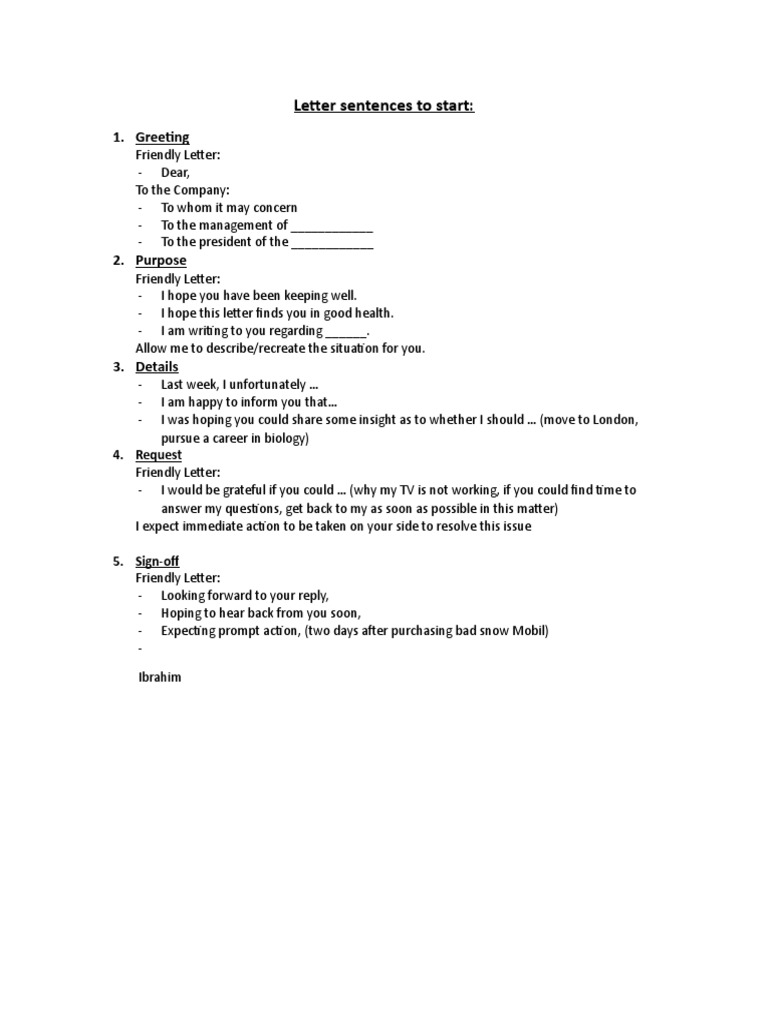 Formal Letter Opening Sentences Guide | PDF | Violence
