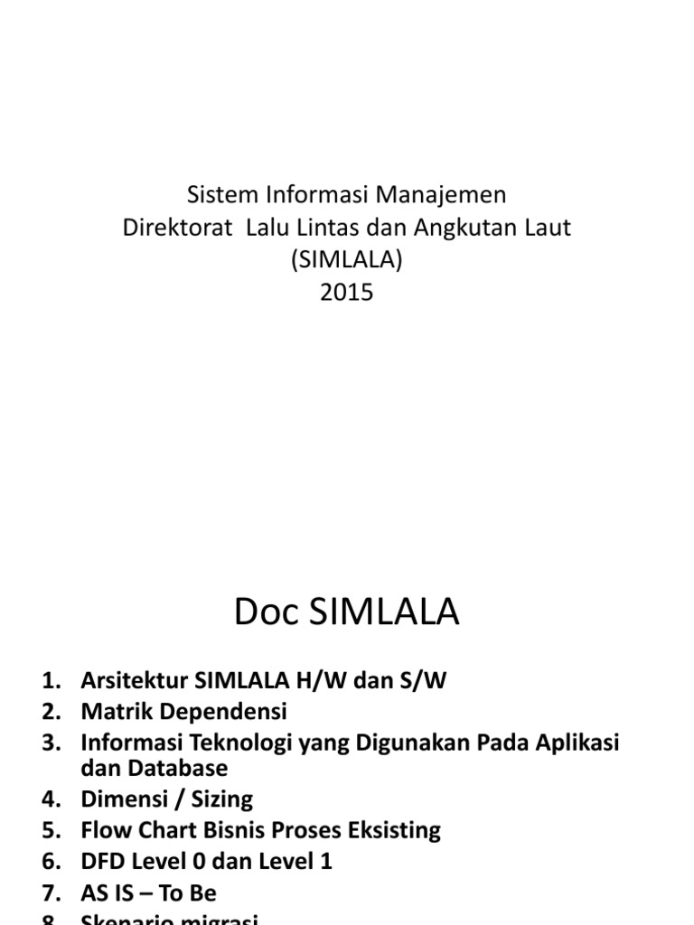 Sistem Informasi SIMLALA | PDF