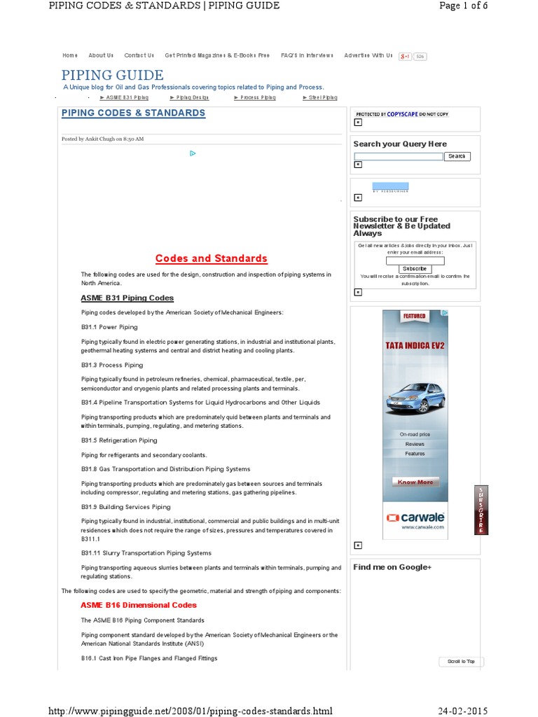 List of Codes and Standards | Download Free PDF | Pipe (Fluid ...