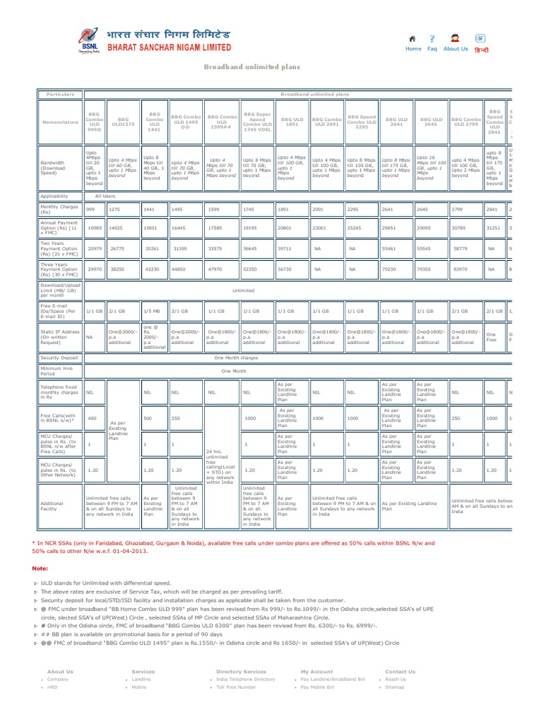 BBG Combo Plans | PDF | Internet | Networks