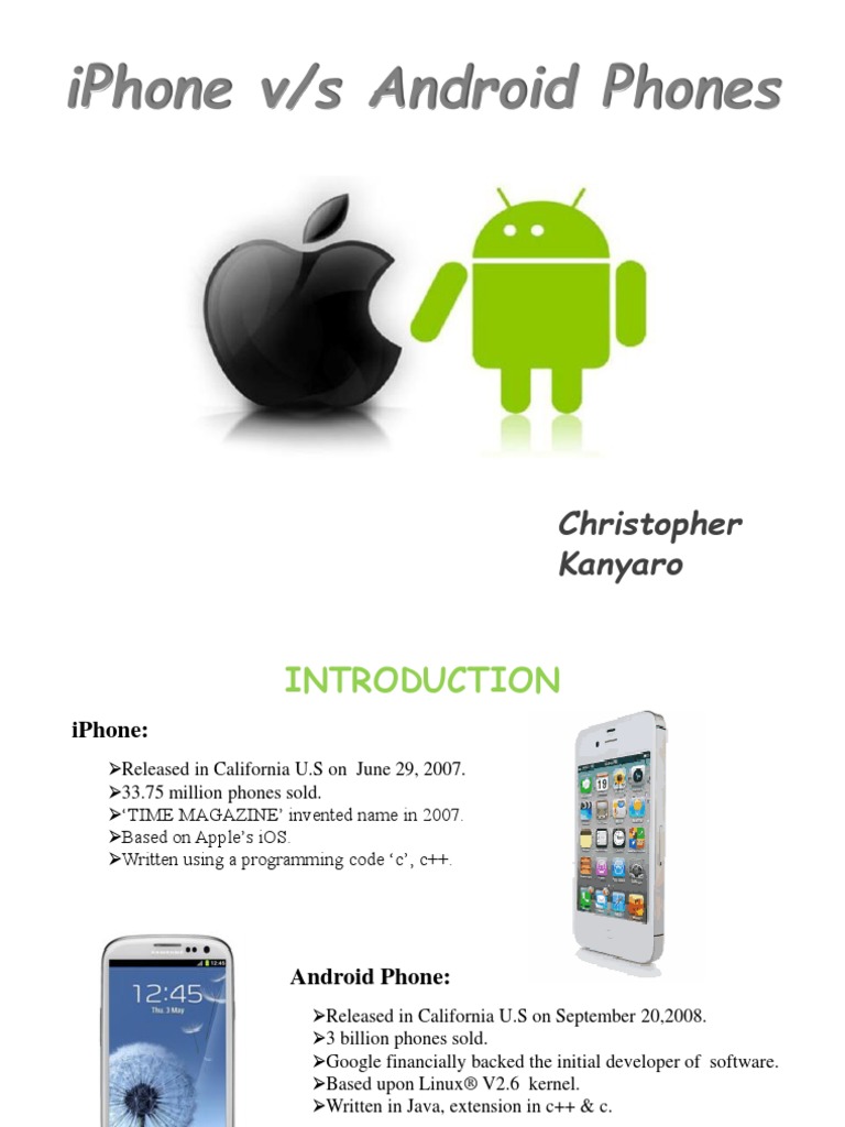 Difference Between Iphone Vs Android Phone | PDF | I Phone | Android (Operating System)