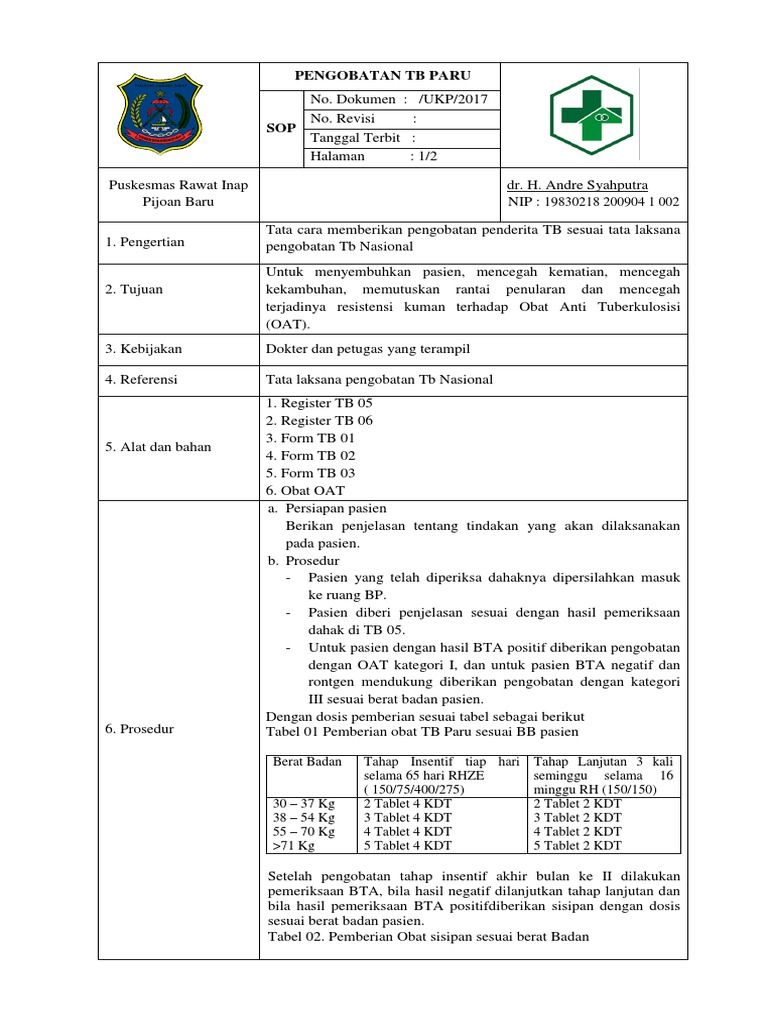 Sop TB Paru | PDF | Pengembangan Diri | Kesehatan Holistik
