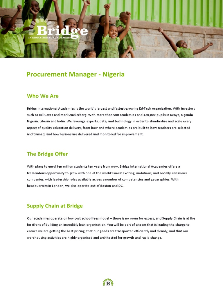Procurement Manager - Nigeria: Who We Are | PDF | Procurement | Supply ...