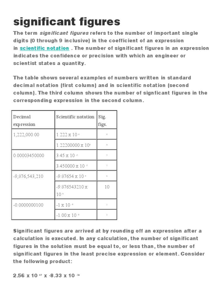 Significant Figures: Scientific Notation | PDF | Significant Figures | Numbers