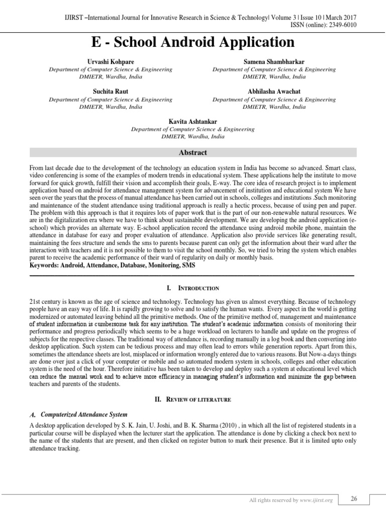 E-School Android Application | PDF | Web Server | Internet & Web