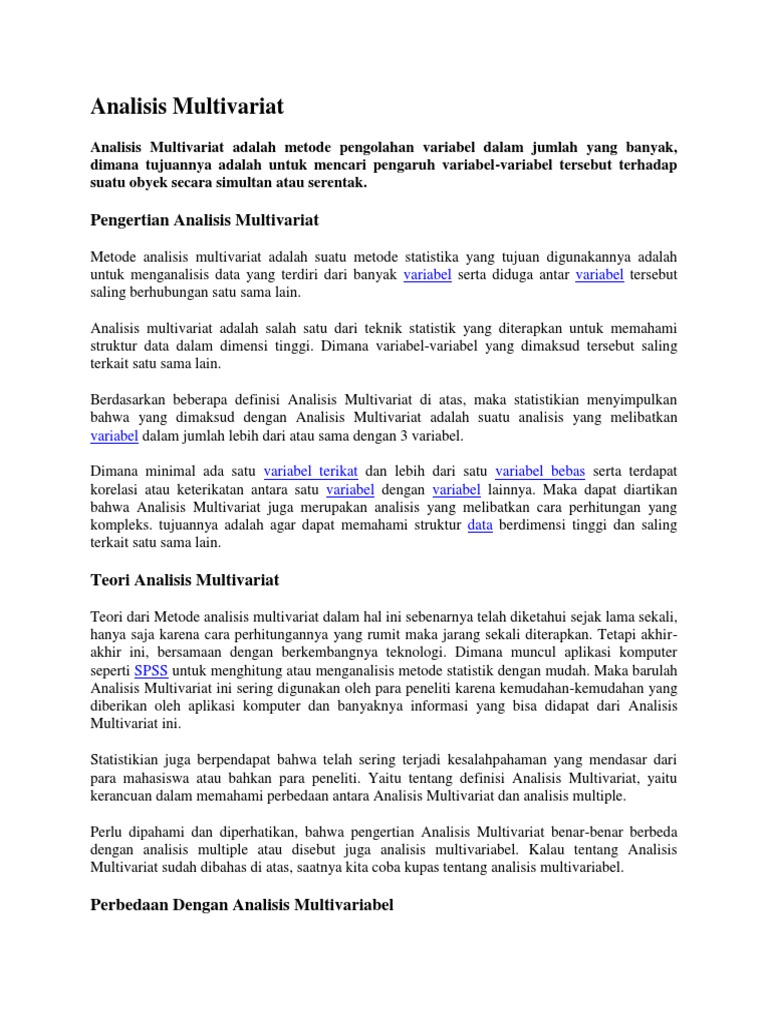 Analisis Multivariat | PDF