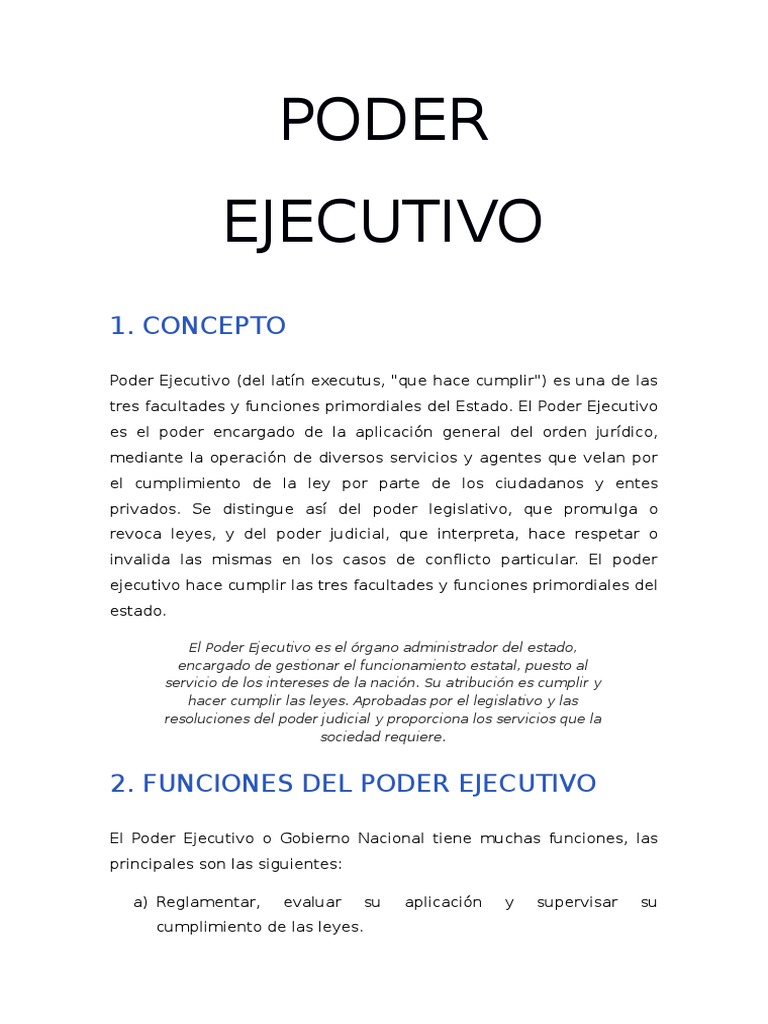 Poder Ejecutivo | PDF | Gobierno de españa | República
