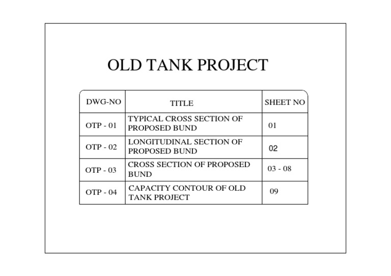 Old Tank Project: Dwg-No Title Sheet No Typical Cross Section of ...