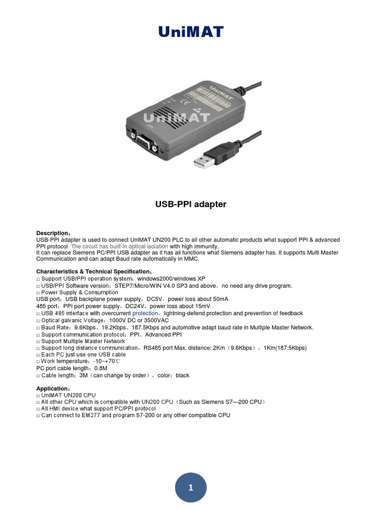 USB PPI Adapter | PDF | Usb | Power Supply