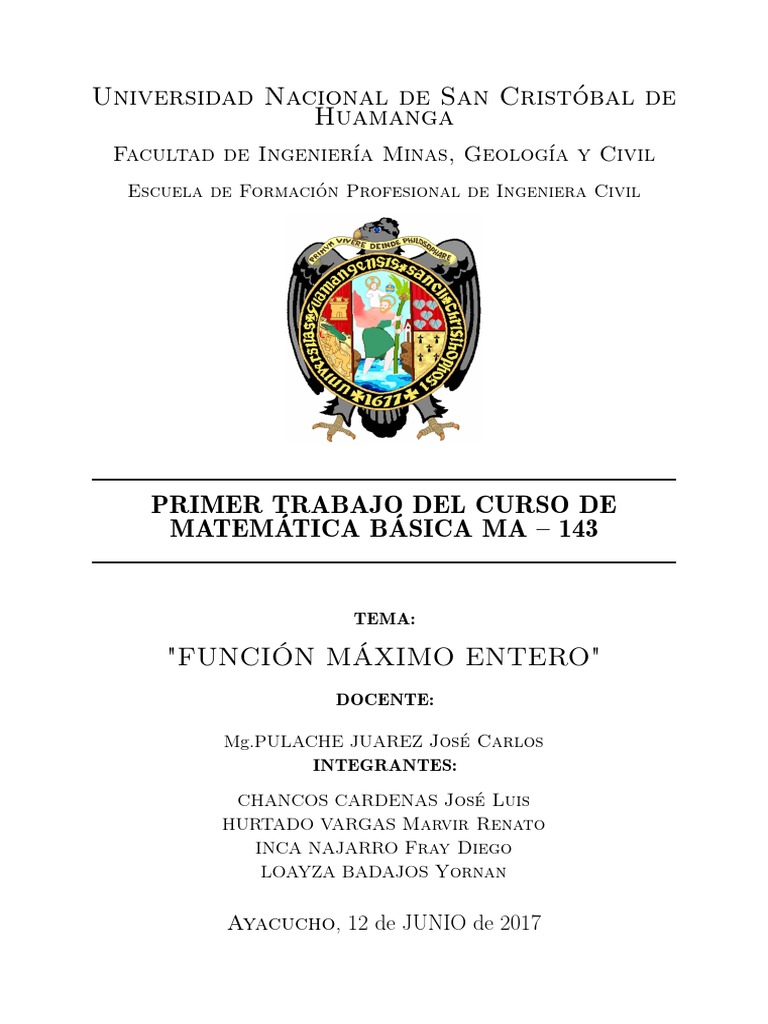 Funcion Maximo Entero | PDF | Entero | Conceptos matemáticos