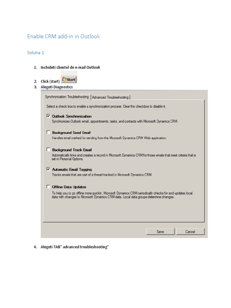 Enable CRM Add-In in Outlook: Solutia 1 | PDF